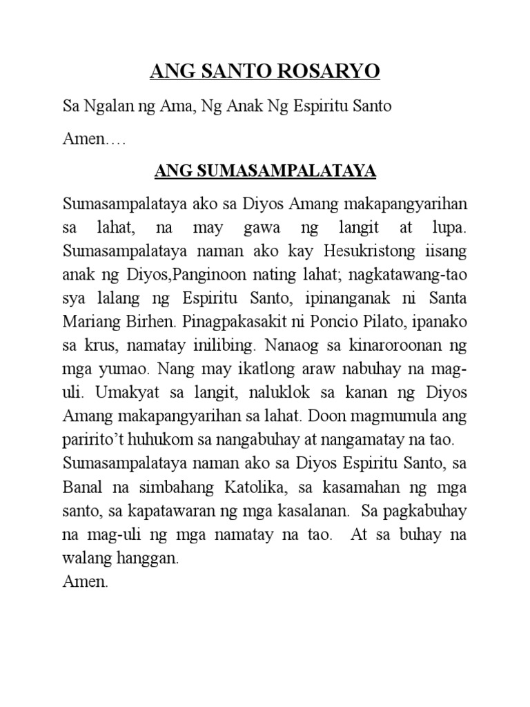 Ang Santo Rosaryo | PDF