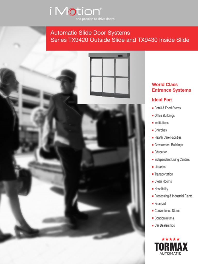 Tormax: Automatic Slide Door Systems Series TX9420 Outside Slide and ...
