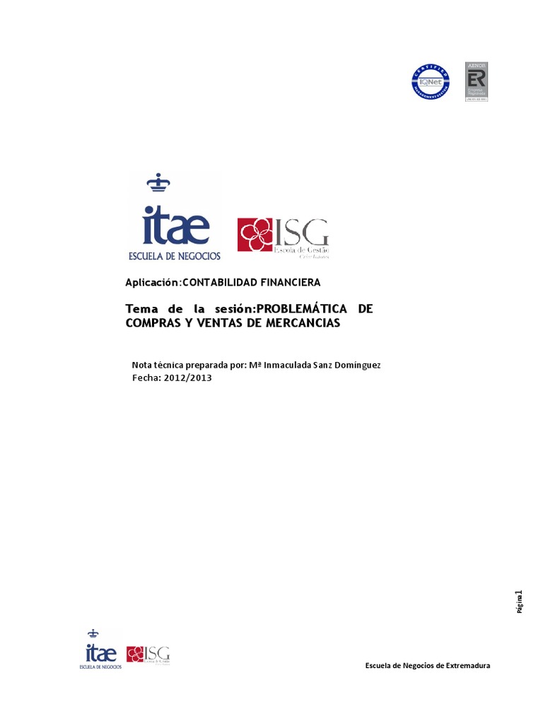 87e23 - Tema 7 Problematica de Compras y Ventas de Mercancias | PDF ...