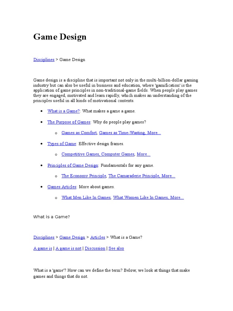 Game Design | Download Free PDF | Game Design | Learning