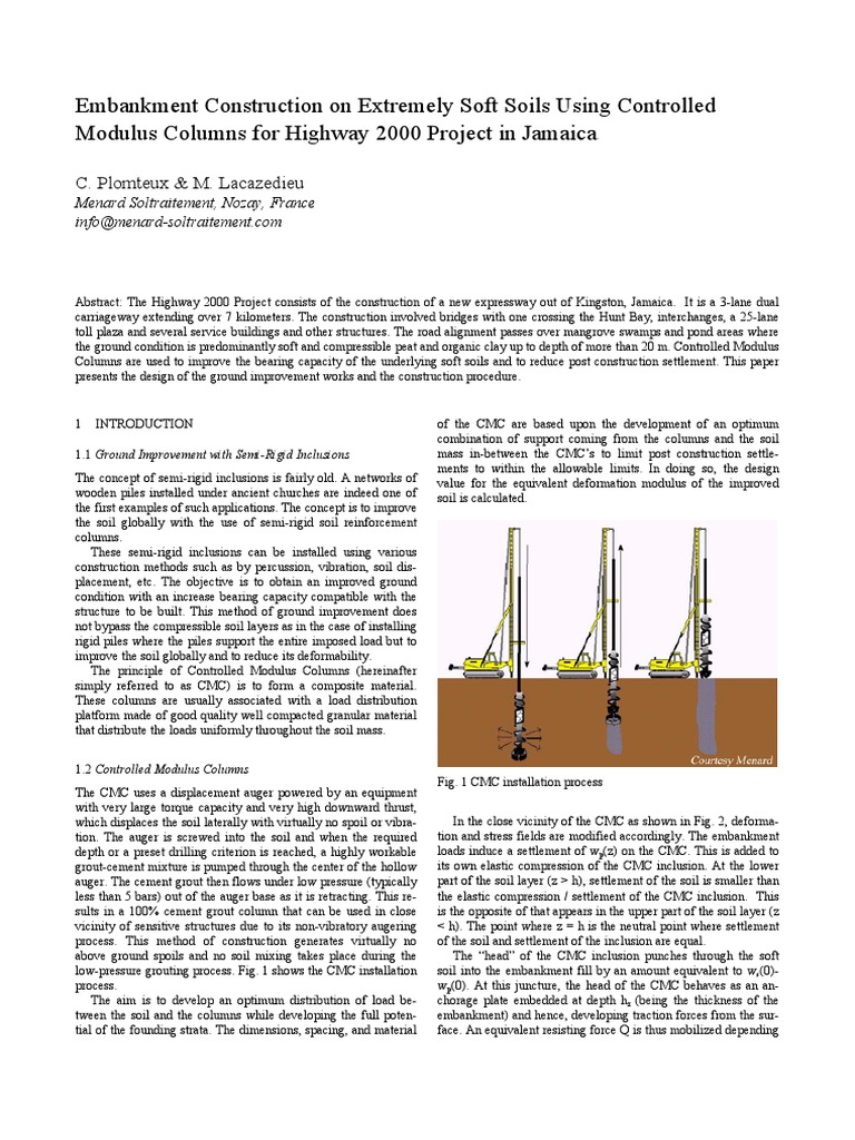 Controlled Modulus Columns - C Plomteux & M Lacazedieu | Bending ...