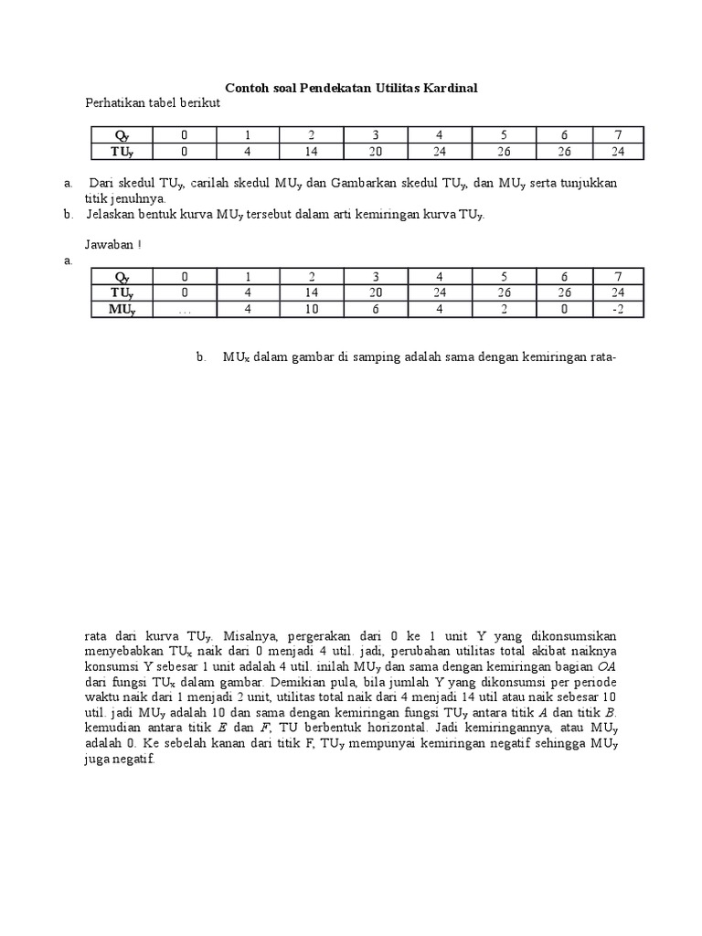 Contoh Soal Pendekatan Utilitas Kardinal | PDF