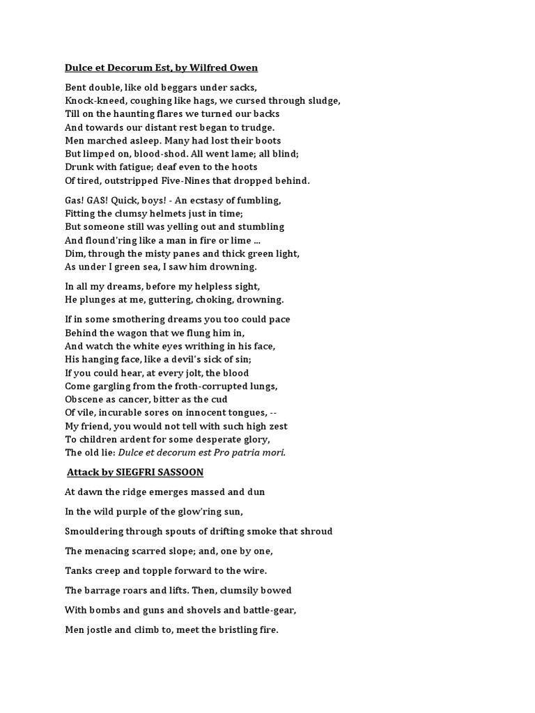 World War One Poems | PDF