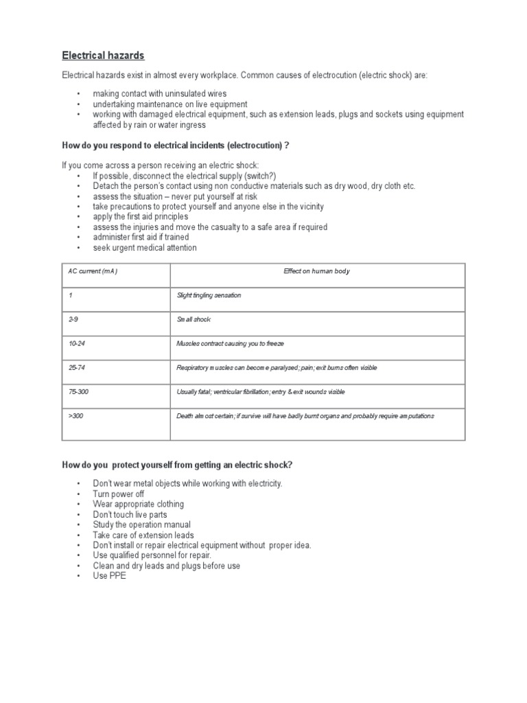 Electrical Hazards: How Do You Respond To Electrical Incidents ...