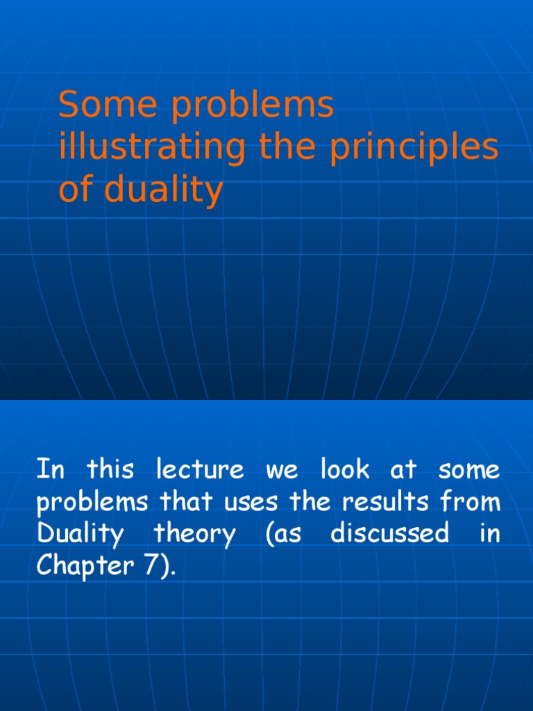 Some Problems Illustrating The Principles of Duality | PDF | Algorithms ...