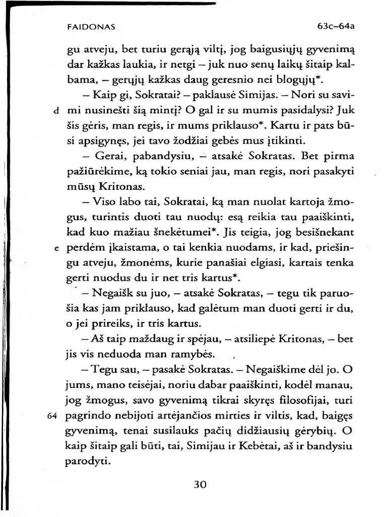 Platonas-Faidonas (Istrauka) | PDF