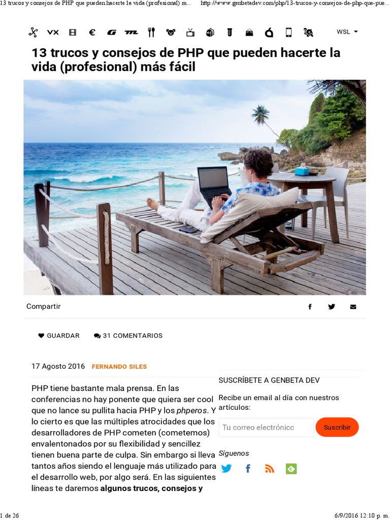13 Trucos y Consejos de PHP Que Pueden Hacerte La Vida Profesional Mas Facil | PDF | Php | Comillas
