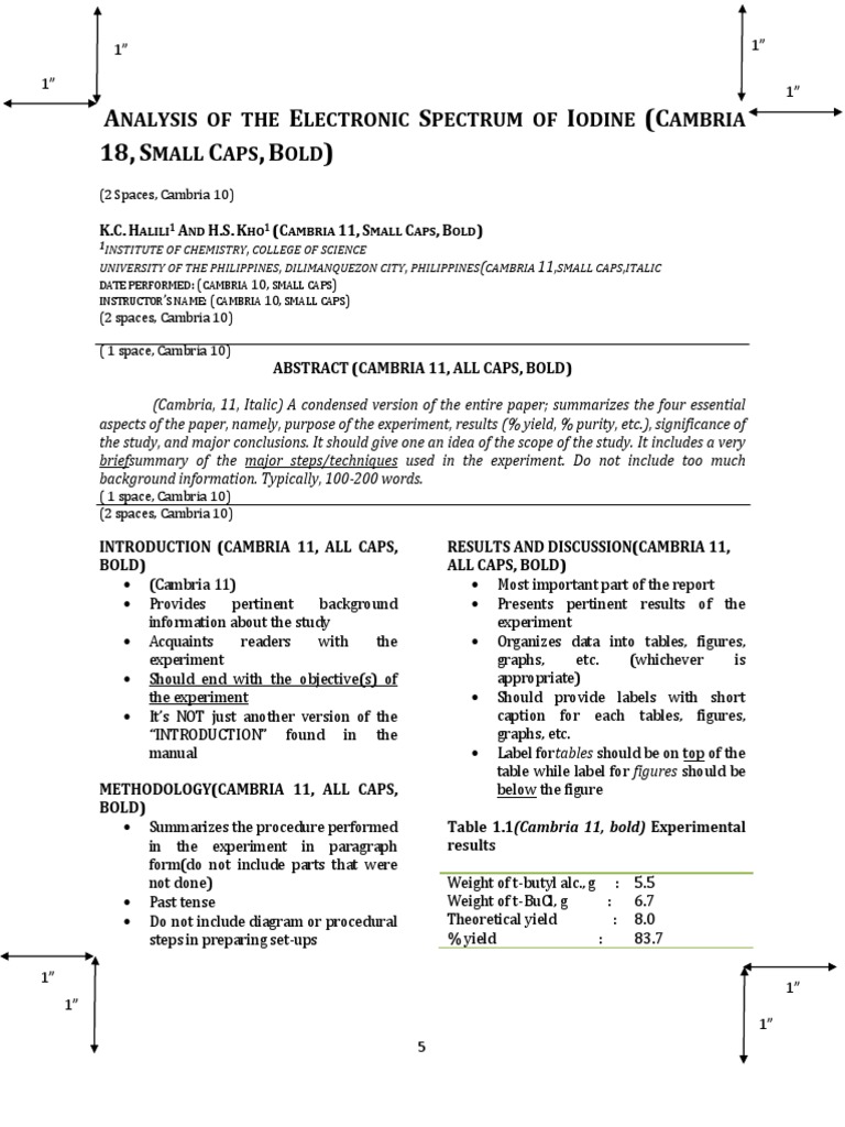 Formal Report Format | PDF | Science | Chemistry