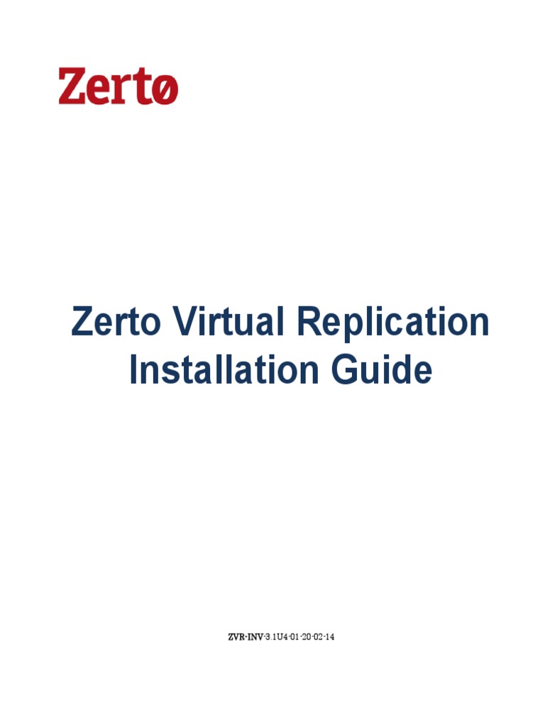 Zerto Virtual Replication Installation | PDF | Public Key Certificate ...