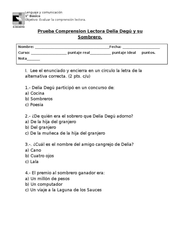 Prueba Delia Degu | PDF