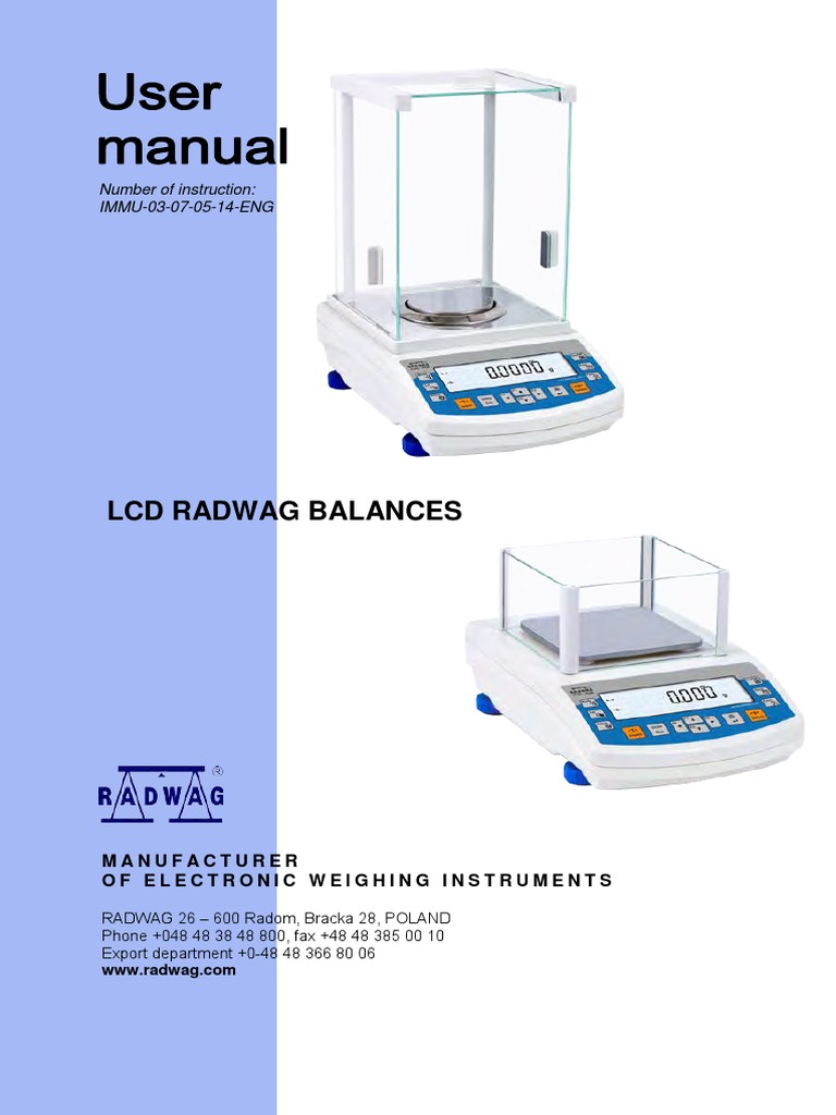 Manual Radwag Ps 6000r2 | PDF | Mode (Statistics) | Weight
