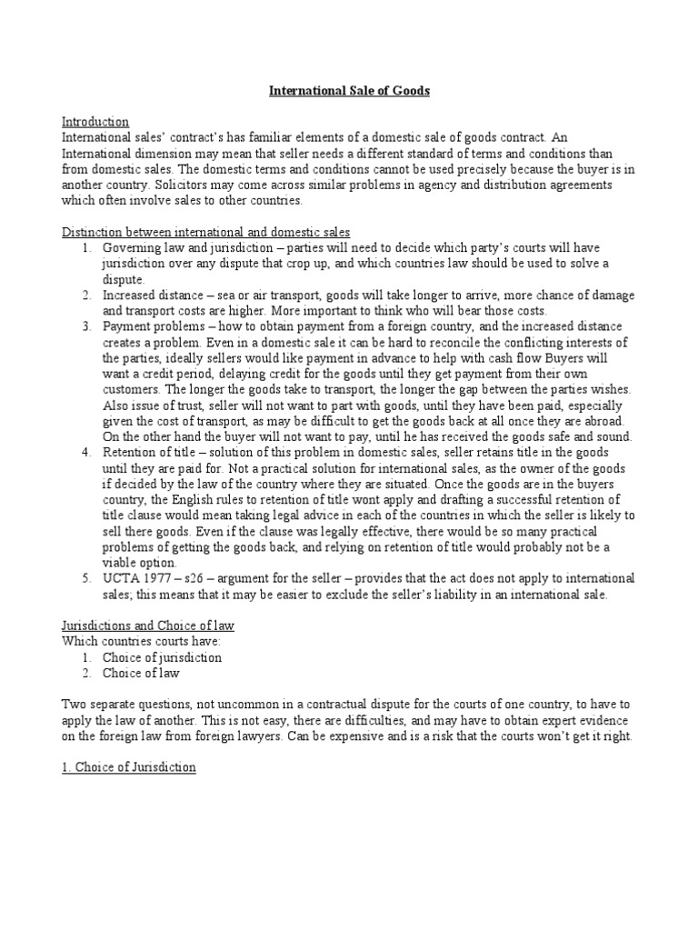 Understanding International Sales Contracts | PDF | Social Institutions ...