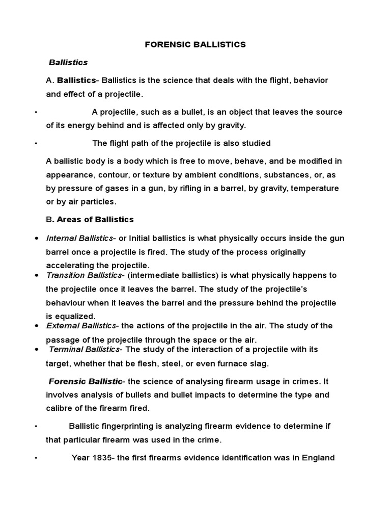 Forensic Ballistics Report | PDF | Ballistics | Gun Barrel