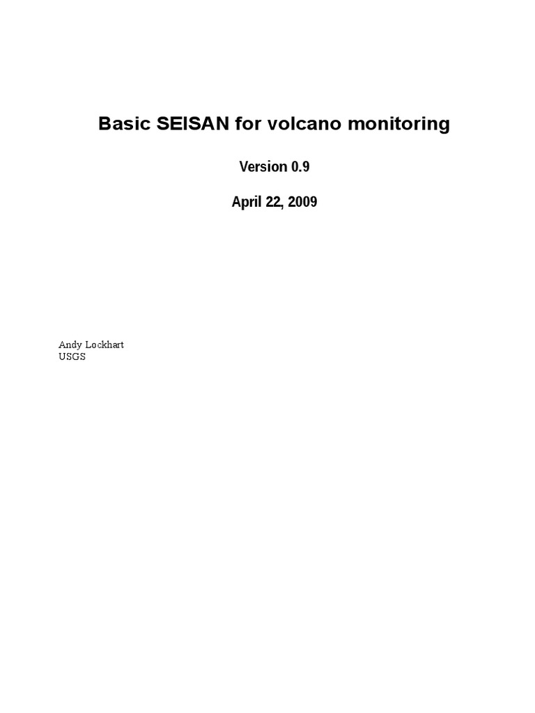 Basic SEISAN For Volcano Monitoring: April 22, 2009 | PDF | Amplifier ...