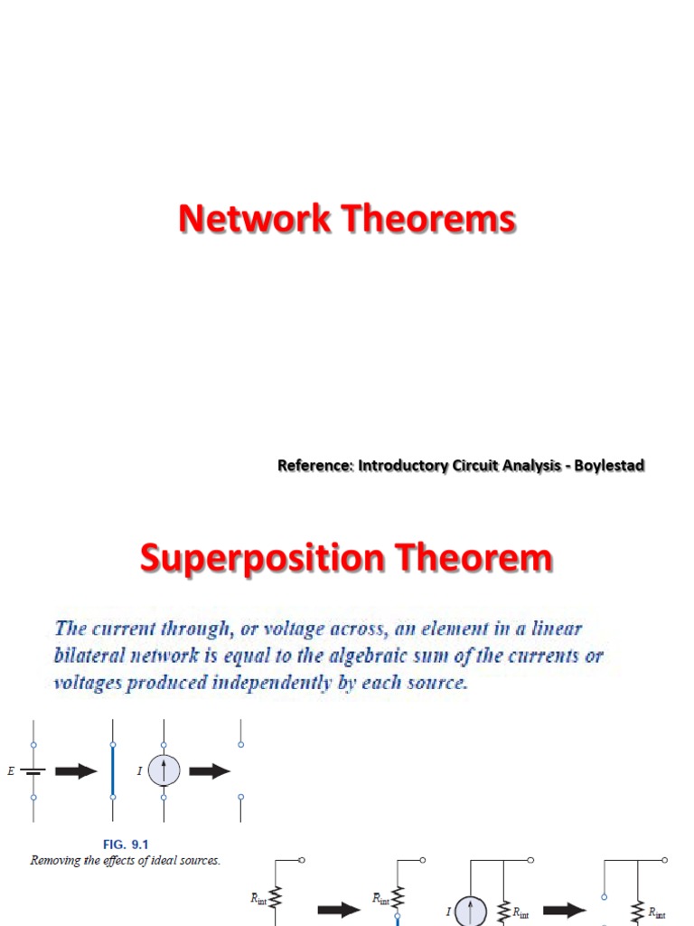 Network Theorems: Reference: Introductory Circuit Analysis - Boylestad ...