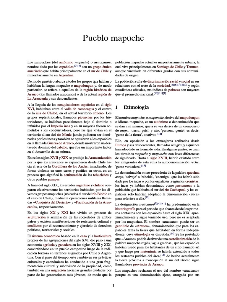 La historia y cultura del pueblo mapuche | PDF | Pueblos Indígenas de ...