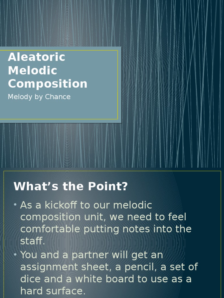 Chance-Based Melody Composition Guide | PDF | Language Arts ...