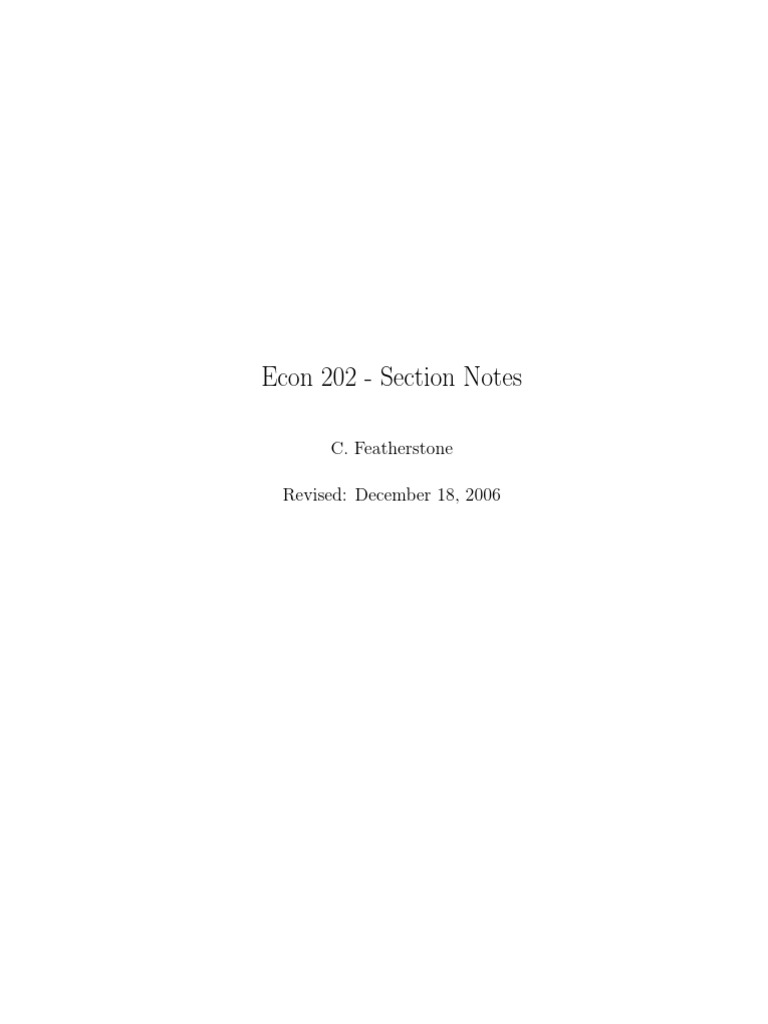 Econ 202 - Section Notes | PDF | Mathematical Optimization ...