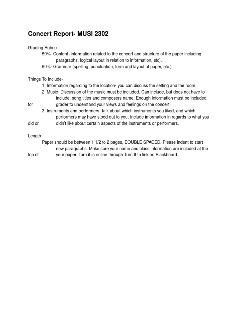 Concert Report | PDF