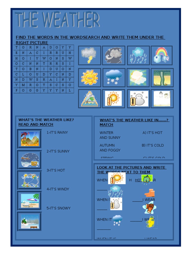 Weather Vocabulary Activities | PDF | Language Arts & Discipline