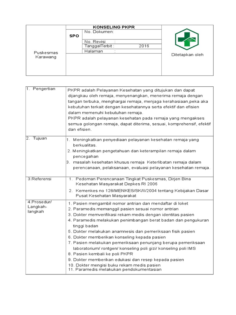 SOP PKPR | PDF