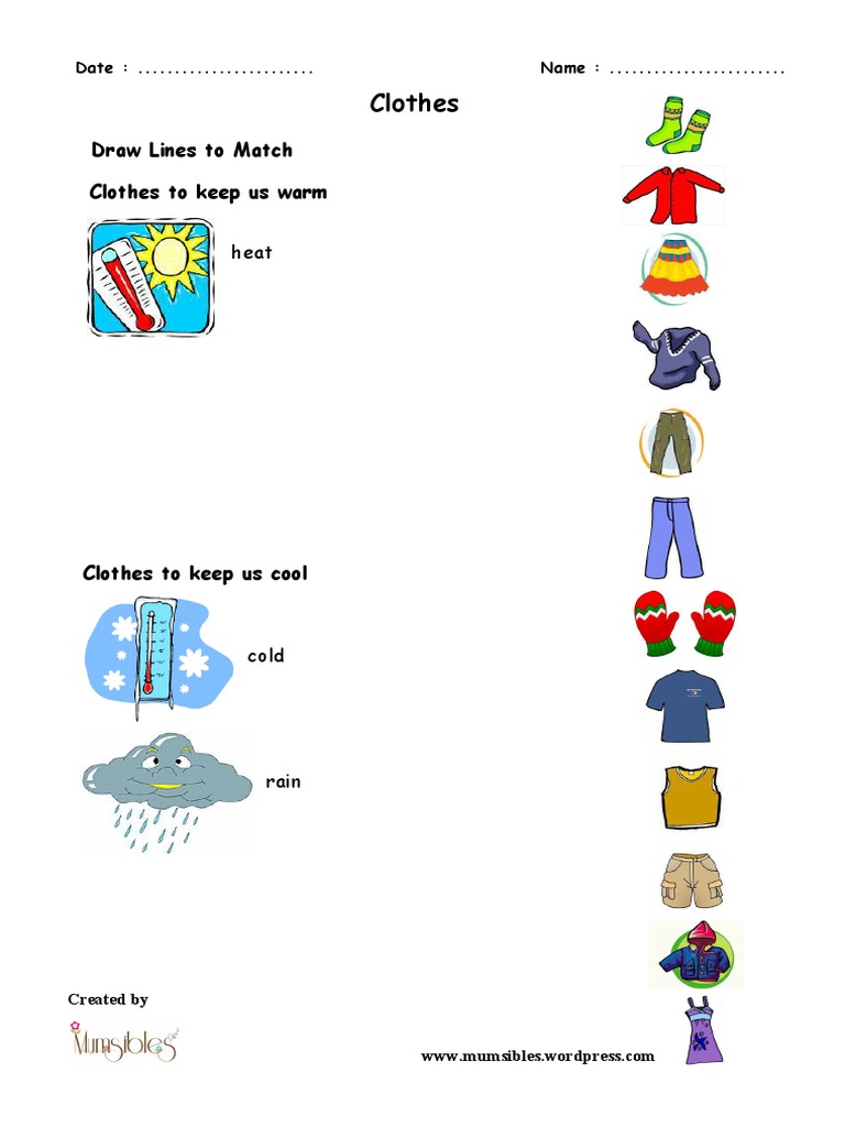 Clothes Worksheet | PDF