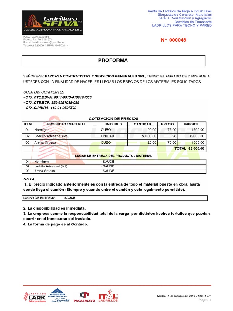 Proforma | PDF