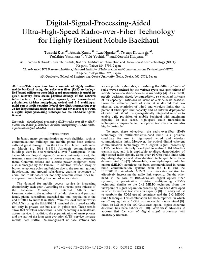 Digital-Signal-Processing-Aided Ultra-High-Speed Radio-over-Fiber ...