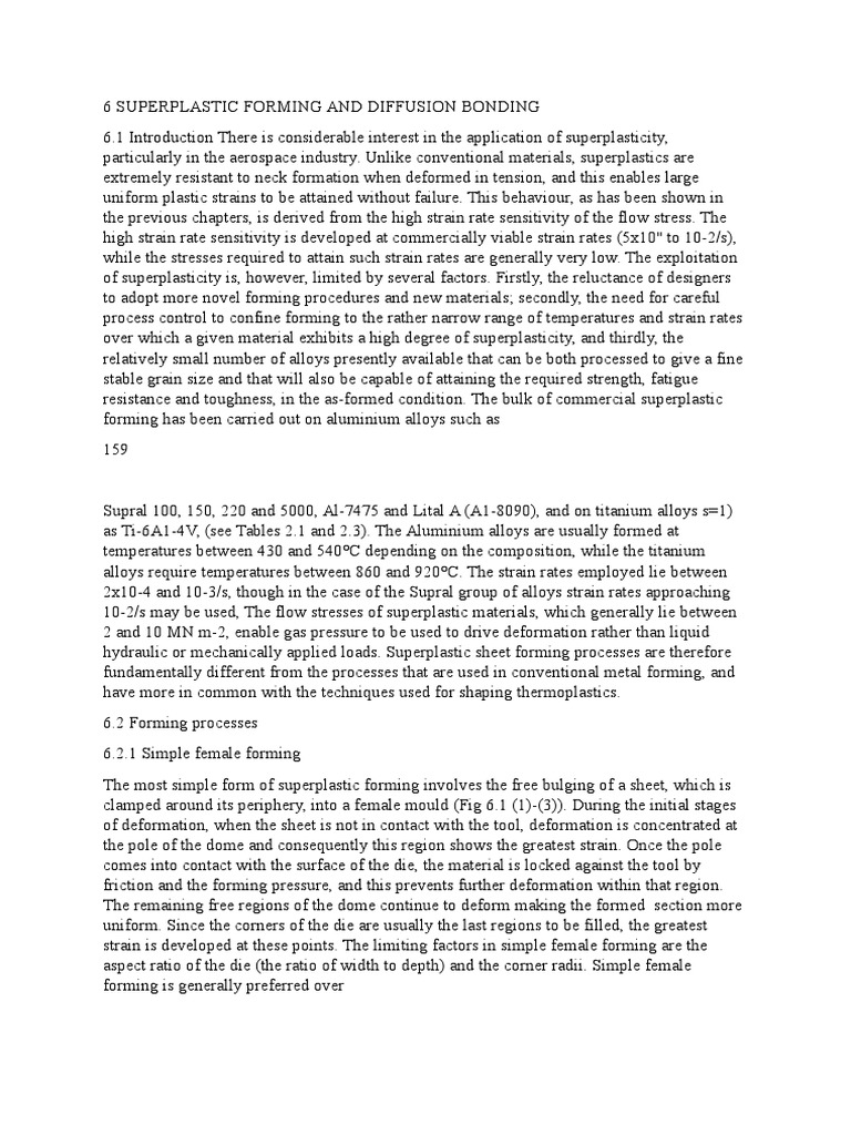 Superplastic Forming and Diffusion Bonding | PDF | Deformation (Engineering) | Physical Sciences