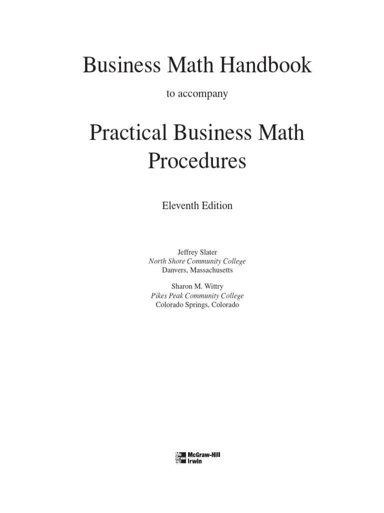 Business Math Handbook: To Accompany | PDF | Withholding Tax | Present ...