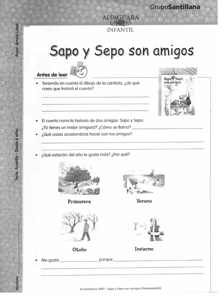 Sapo y Sepo Son Amigos | PDF
