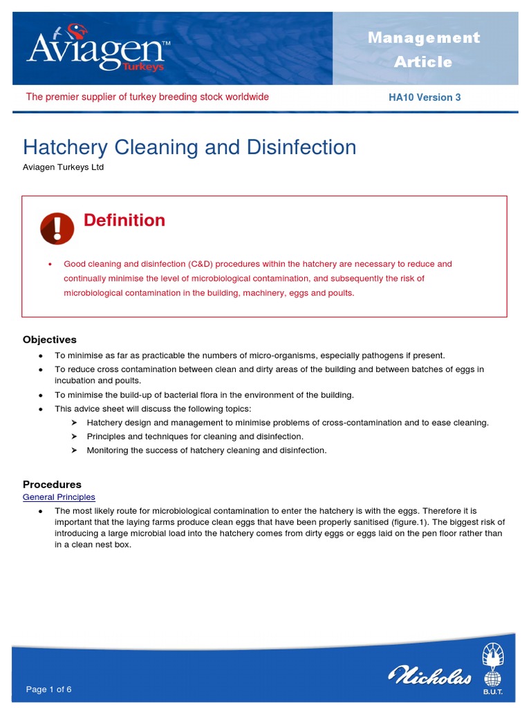 HA10 Hatchery Cleaning and Disinfection en V3 | PDF | Disinfectant ...
