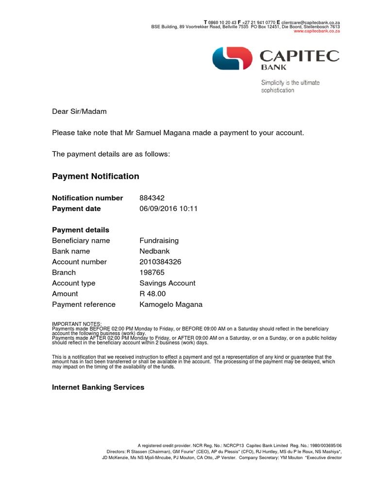 Payment Notification | PDF