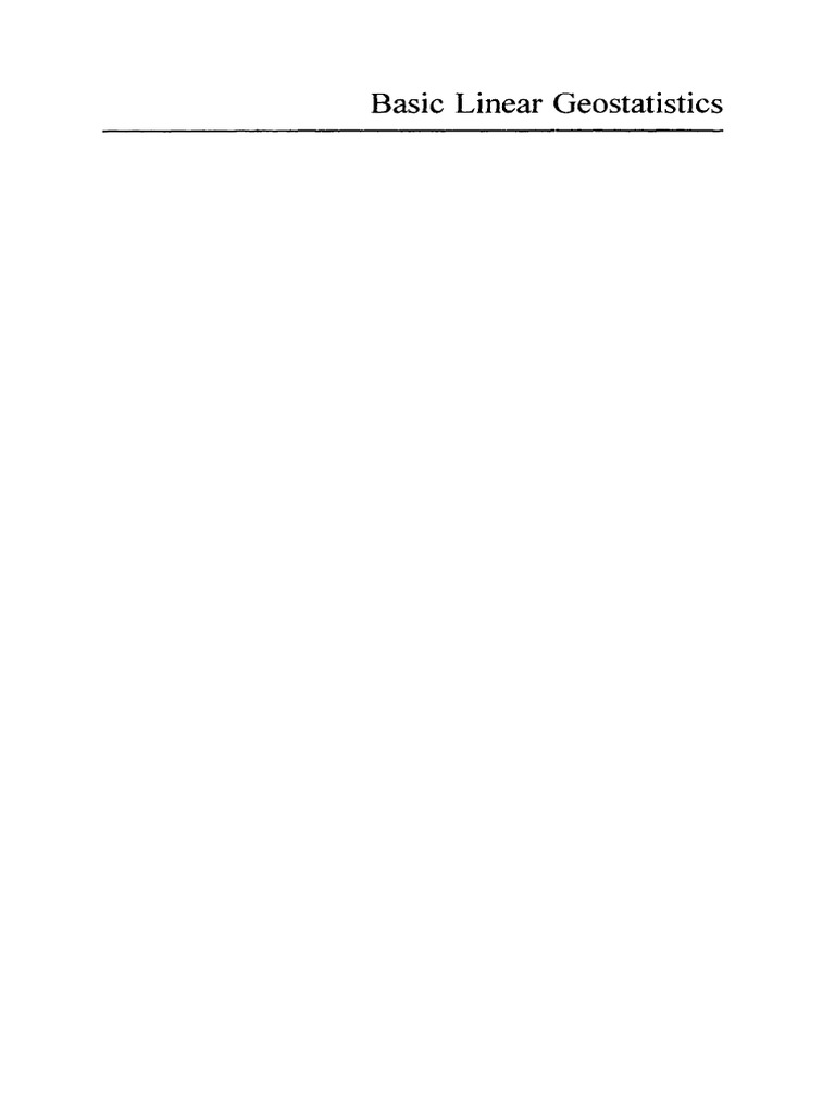 (Dr. Margaret Armstrong) Basic Linear Geostatistics | PDF | Errors And Residuals | Linear Trend ...