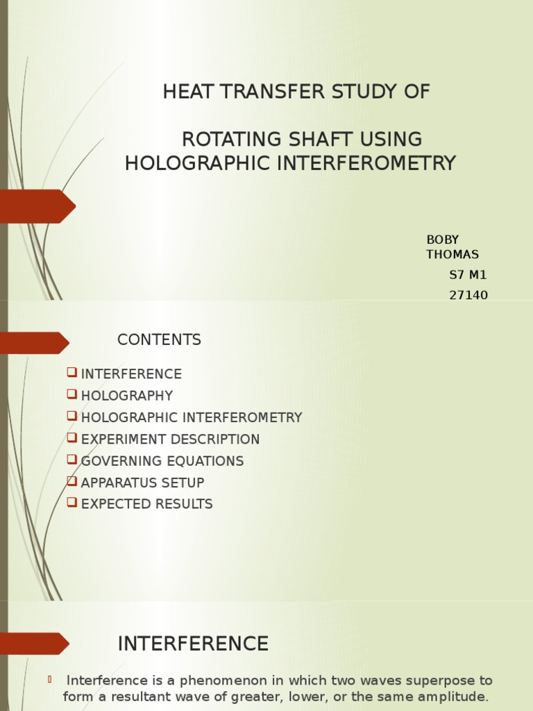Holographic Interferometry | PDF | Interferometry | Holography