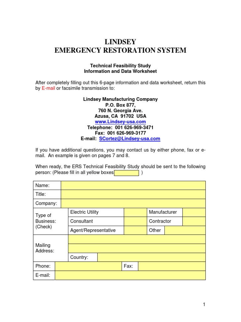 Lindsey Emergency Restoration System Study | PDF | Electric Power ...