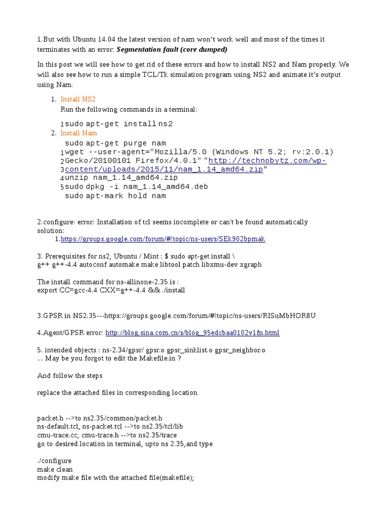 A Step-by-Step Guide to Installing and Configuring NS2, Nam, GPSR, SUMO and MOVE for Network ...