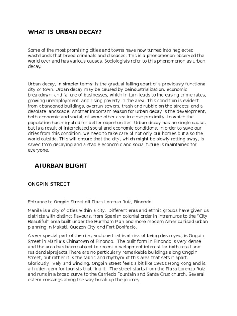 Urban Decay Architecture | PDF | Homelessness | Manila