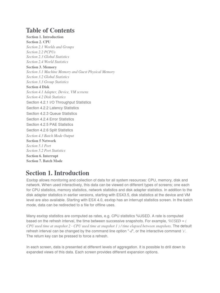 Interpreting Esxtop Statistics | PDF | Virtual Machine | Computer Data