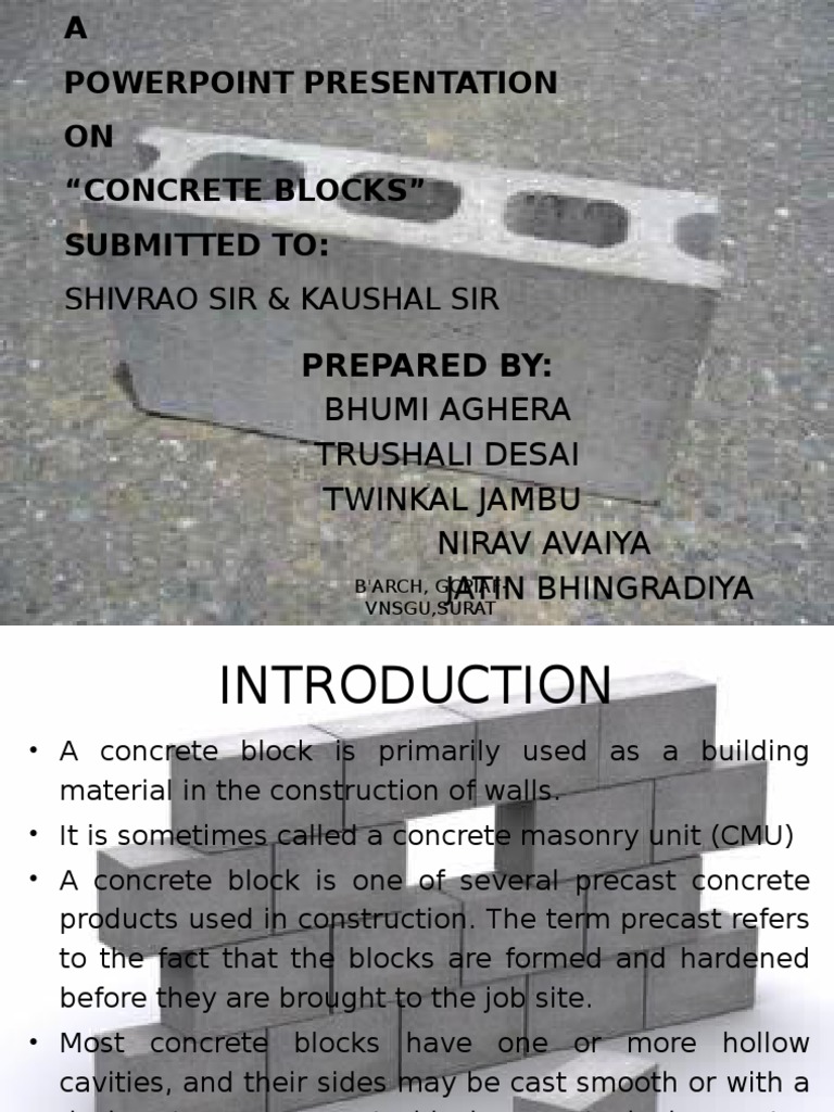 Concrete Blocks | PDF | Concrete | Masonry