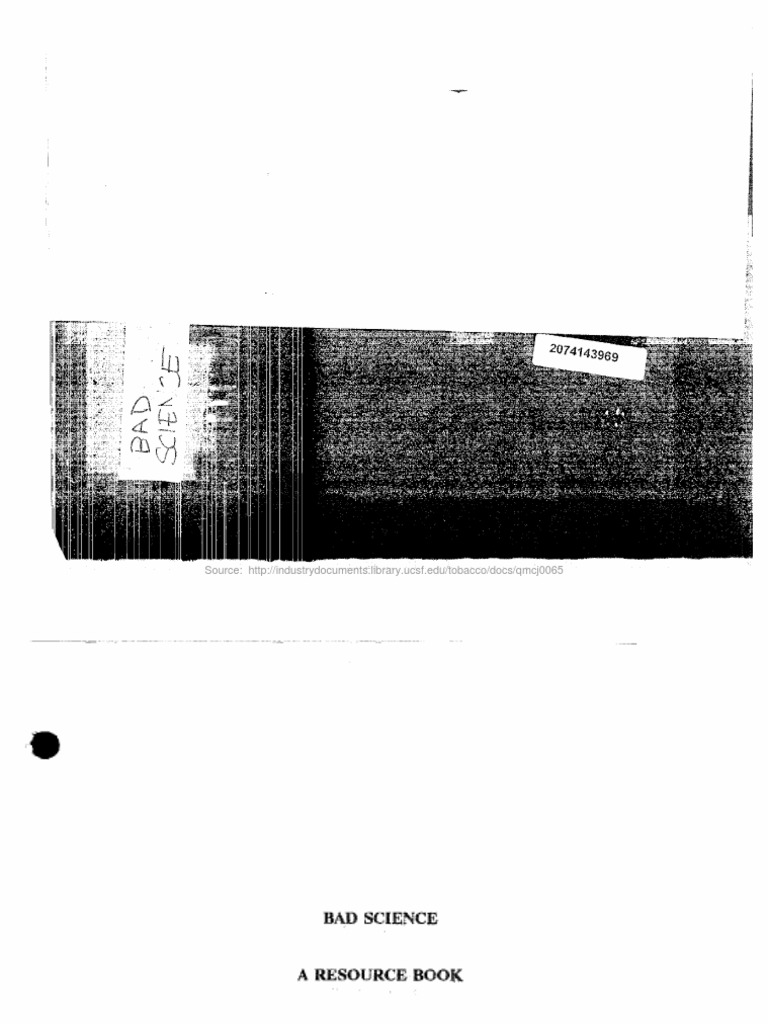 Bad Science A Resource Book | PDF | United States Environmental ...