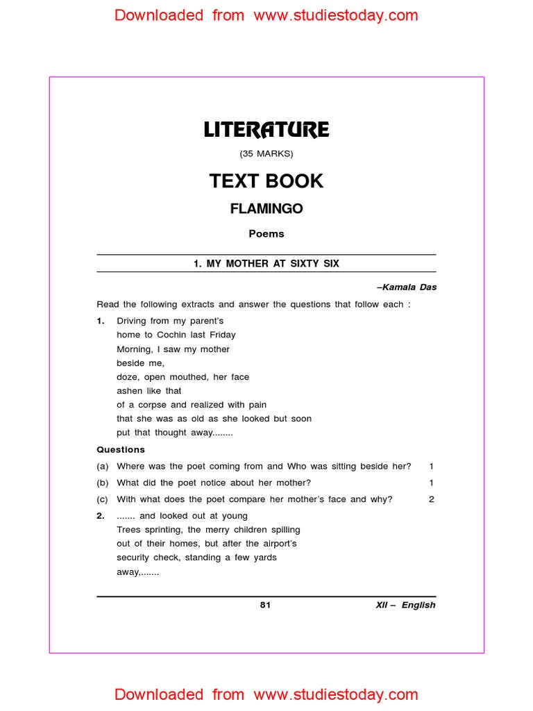 Class 12 English Flamingo Poems Guide | PDF | Mahatma Gandhi