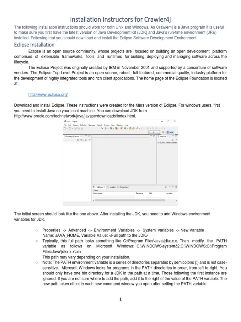 Crawler 4 J Installation | PDF | Eclipse (Software) | Java (Programming Language)