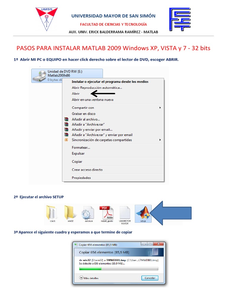 Pasos para Instalar Matlab 2009 Windows XP | Descargar gratis PDF ...