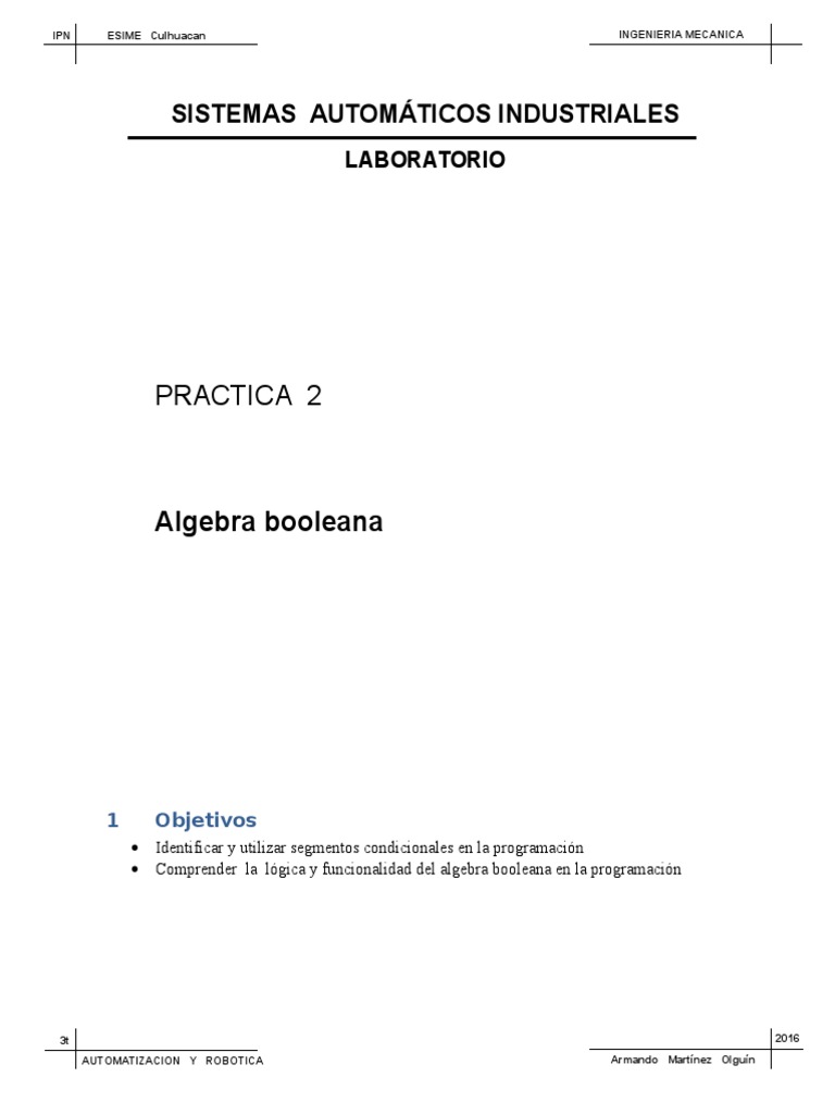 Algebra Booleana | PDF | Puerta lógica | Robot