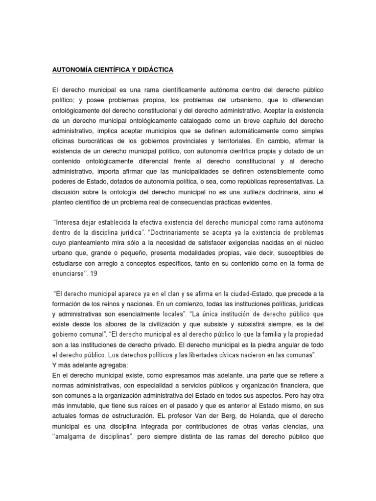Autonomía Científica y Didáctica de Las Municipalidades | PDF ...