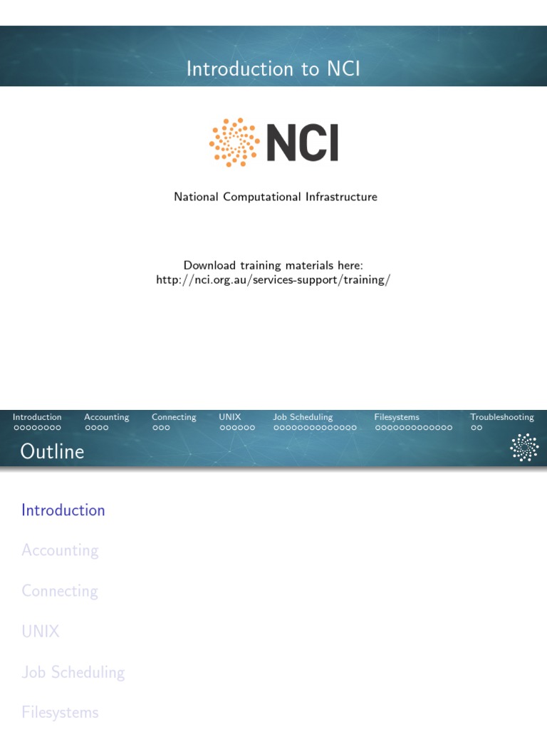 An Introduction to the National Computational Infrastructure (NCI) | PDF | File System | Secure ...