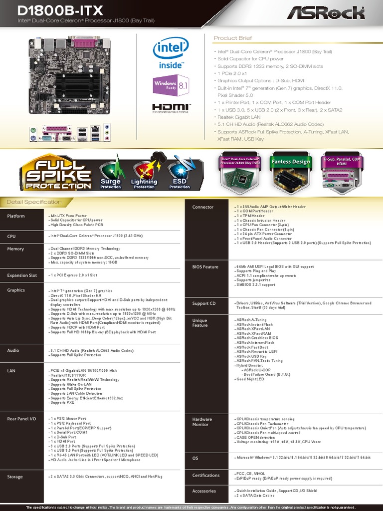 Arjeta Madre Ecs A960m-Mv (V1.0a) Tm-355317-6 | PDF | Usb | Hdmi