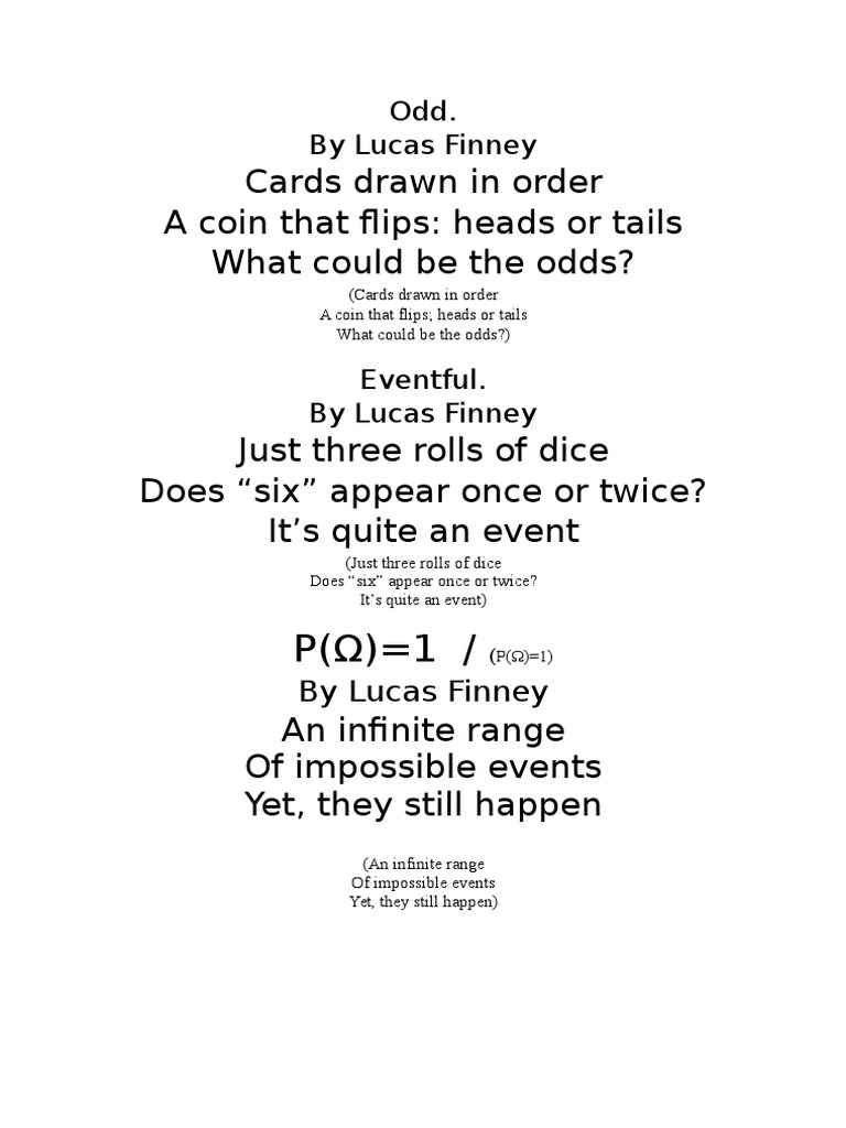 Probability Poems | PDF
