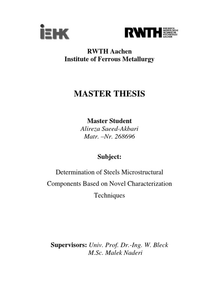 Master Thesis | Materials Science | Chemistry